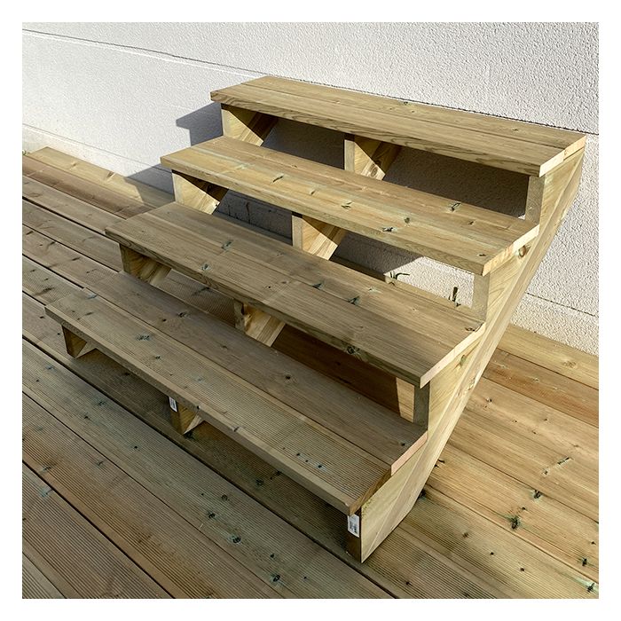 Deck stairs wood H71cm 4 steps D29cm W120cm